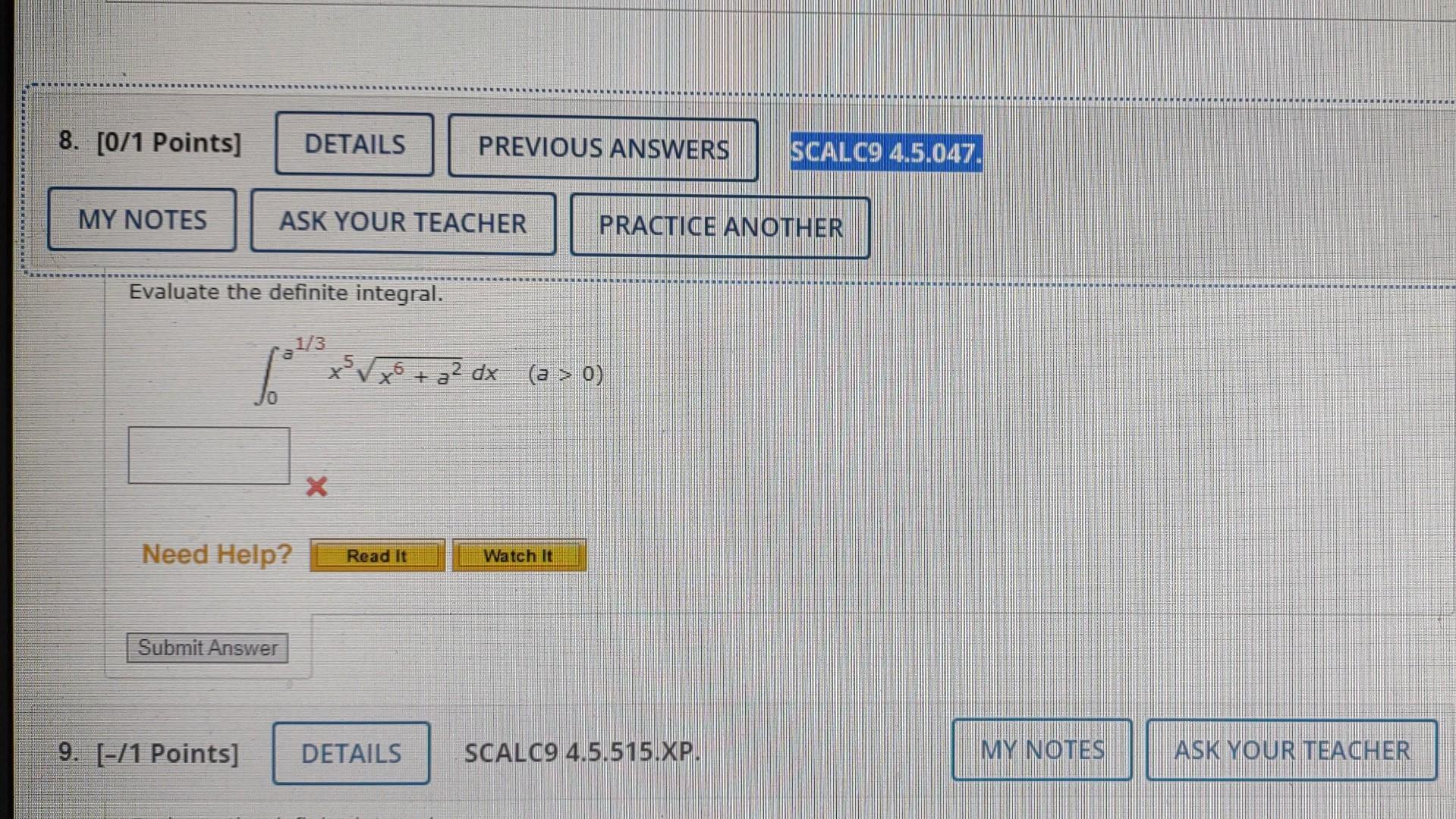 Solved Evaluate the definite integral. ∫0a1/3x5x6+a2dx(a>0) | Chegg.com