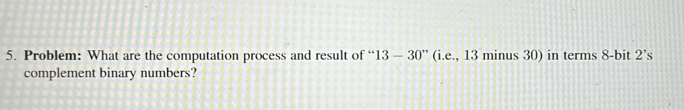 Solved Problem: What are the computation process and result | Chegg.com