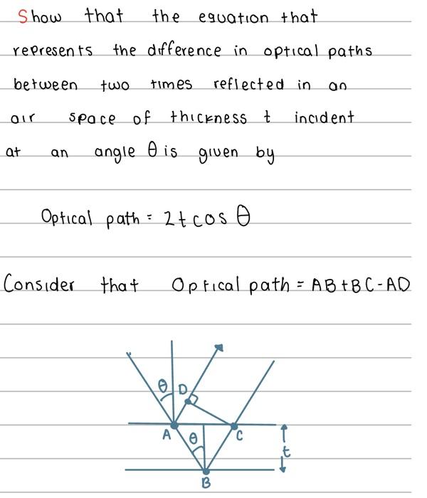 Solved Show that the equation that represents the difference | Chegg.com