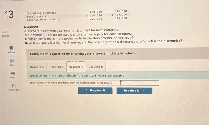 Solved Exercise 4-19A (Algo) Using common size statements | Chegg.com