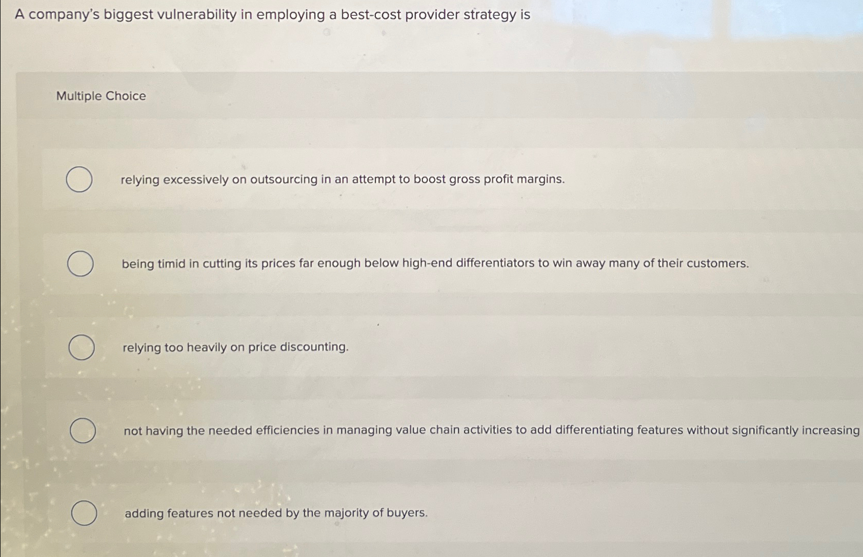 Solved A company's biggest vulnerability in employing a | Chegg.com