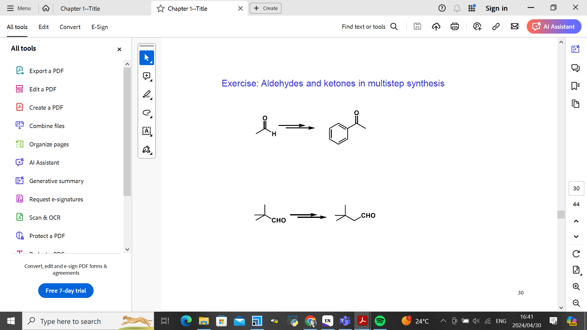 Solved Exercise: Aldehydes and ketones in multistep | Chegg.com