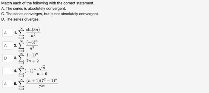 Solved Match each of the following with the correct | Chegg.com