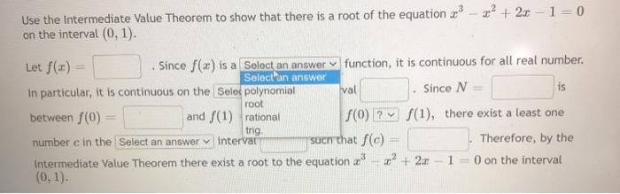 Solved Use the Intermediate Value Theorem to show that there | Chegg.com