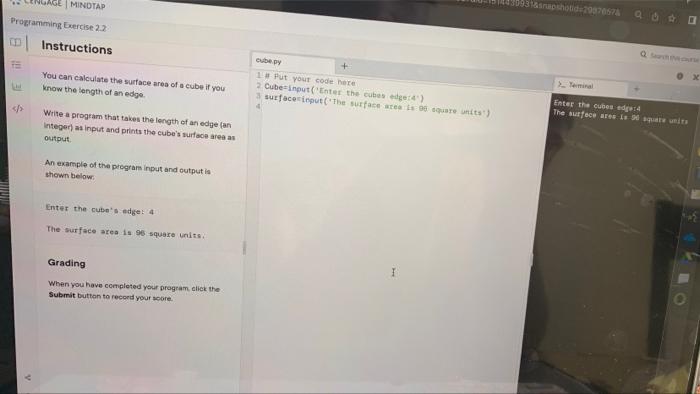 Solved Mindtap Programming Exercise 2 2 D Instructions Fee