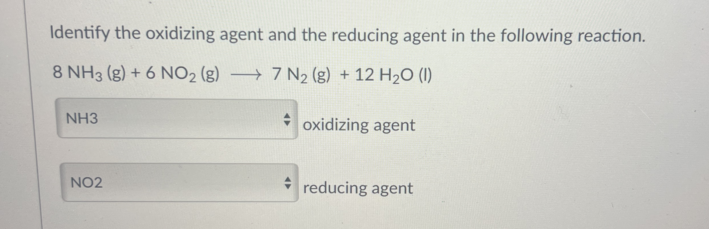 Solved Identify the oxidizing agent and the reducing agent | Chegg.com
