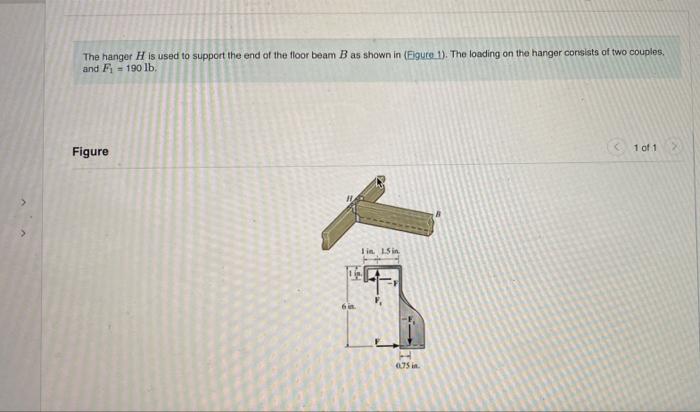 The hanger H is used to support the end of the floor | Chegg.com