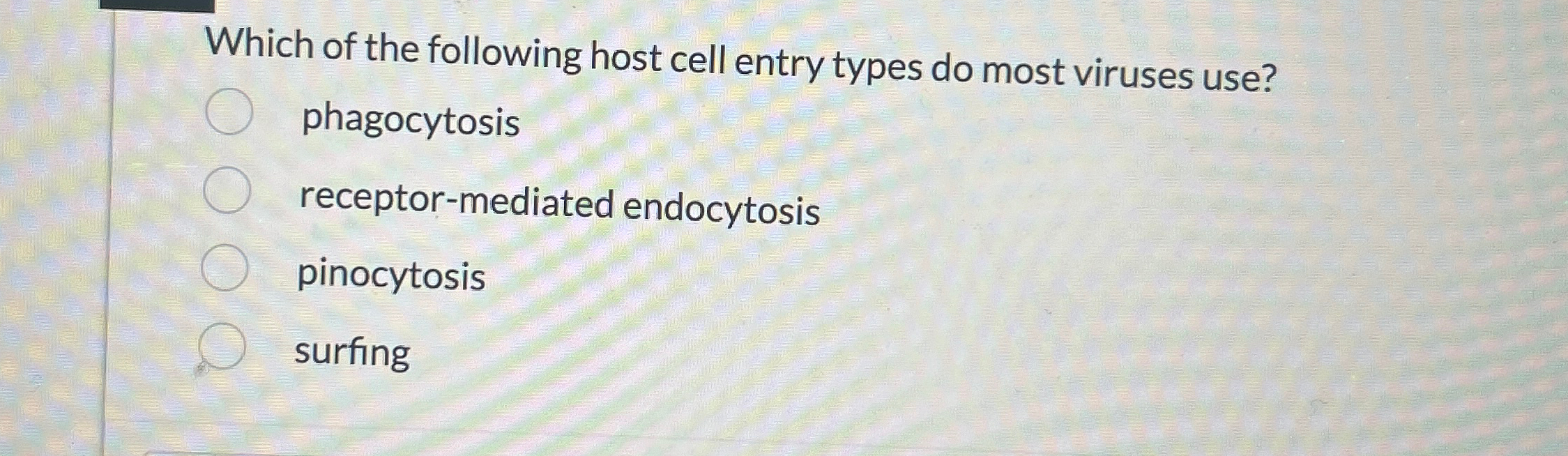 Solved Which of the following host cell entry types do most | Chegg.com