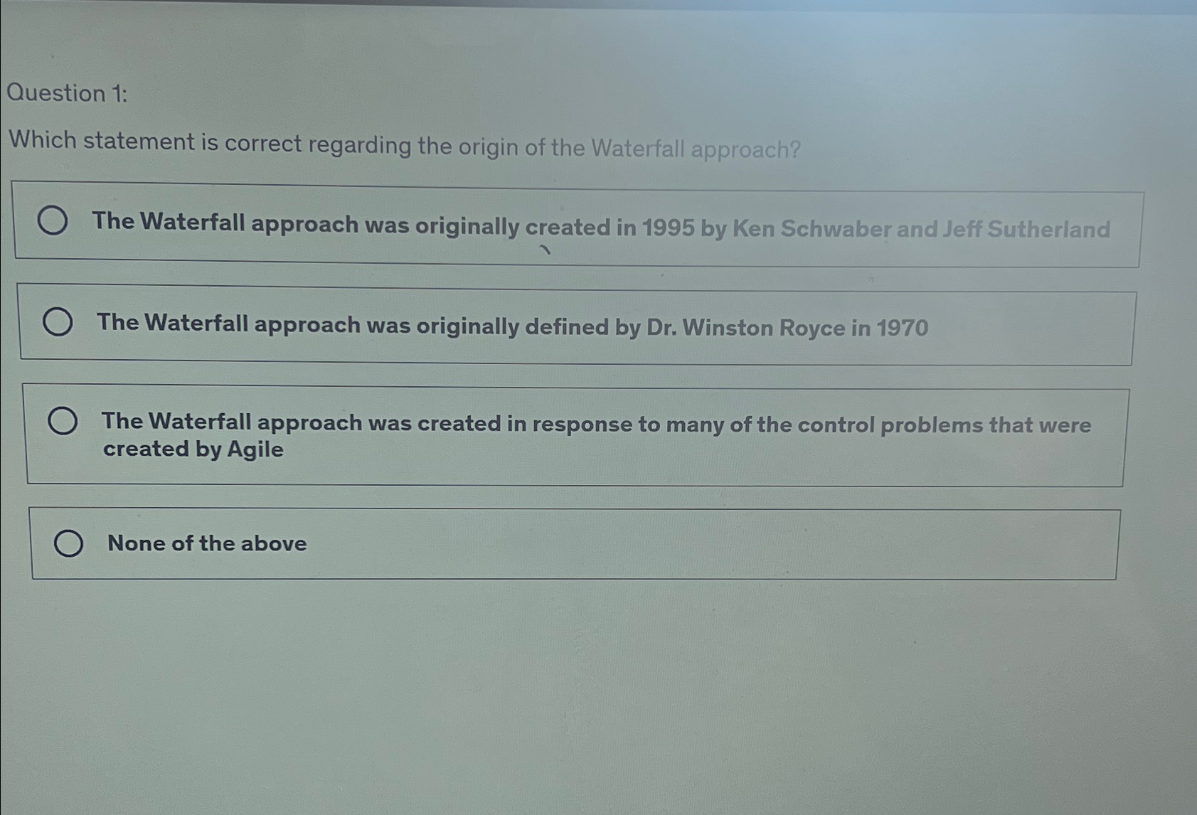 Solved Question 1:Which statement is correct regarding the | Chegg.com
