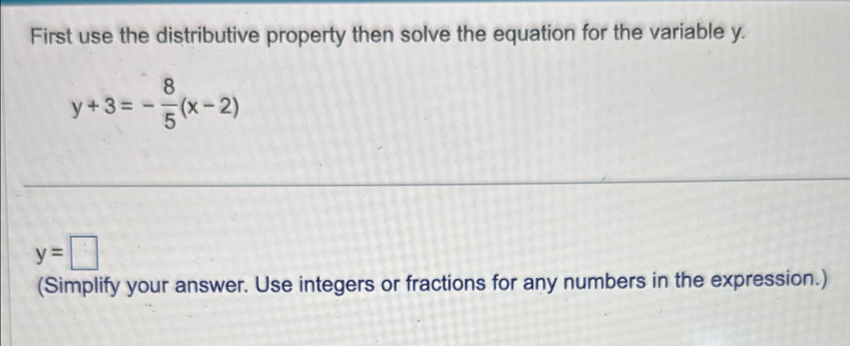 Solved First use the distributive property then solve the | Chegg.com