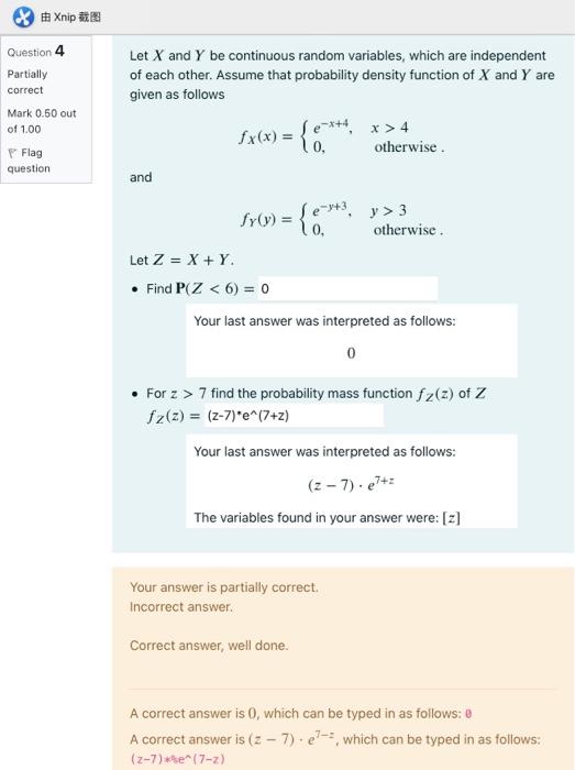 Solved # Xnip Let X and Y be continuous random variables, | Chegg.com
