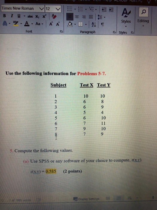 Solved Compute the following values. (a) Use SPSS or any | Chegg.com