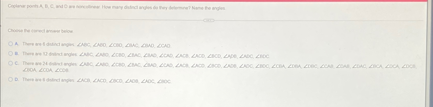 Solved Coplanar points A, ﻿B, ﻿C, ﻿and D are noncollinear. | Chegg.com