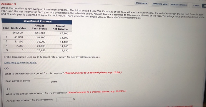 Solved CALCULATOR STANDARD VIEW PRINTER VERSION RACK | Chegg.com