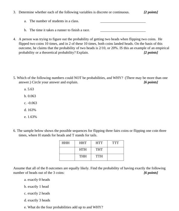 Solved 3. Determine whether each of the following variables | Chegg.com