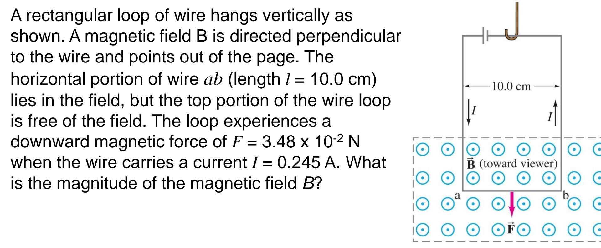 Solved A rectangular loop of wire hangs vertically as shown. | Chegg.com