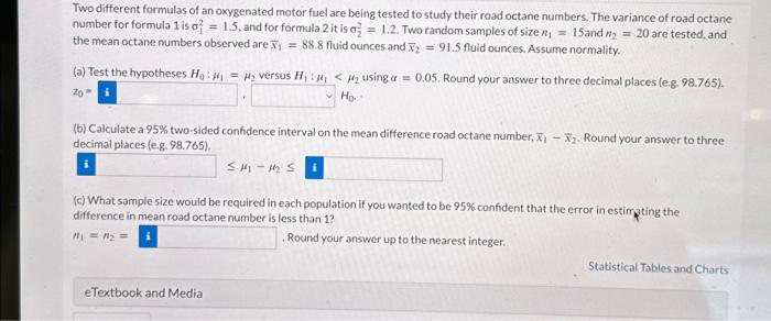 Solved Two different formulas of an oxygenated motor fuel | Chegg.com