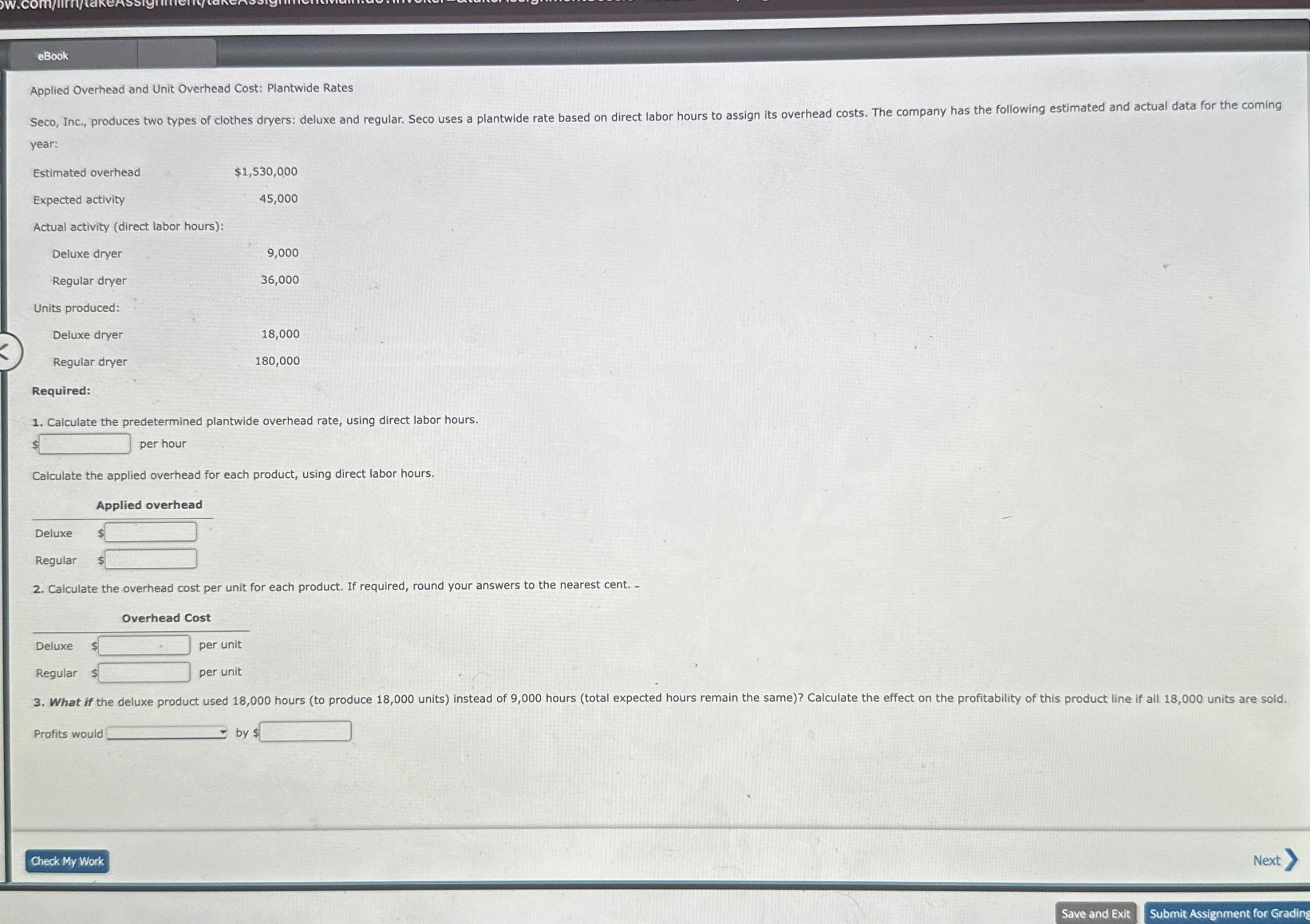 Solved eBookApplied Overhead and Unit Overhead Cost: | Chegg.com