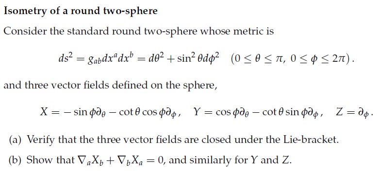 Solved Isometry of a round two-sphereConsider the standard | Chegg.com