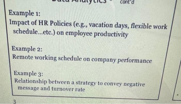 Solved Example 1: Impact of HR Policies (e.g., vacation | Chegg.com