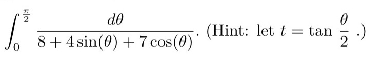 Solved Hint: let (:t=tan(θ2).better use calculator to verify | Chegg.com