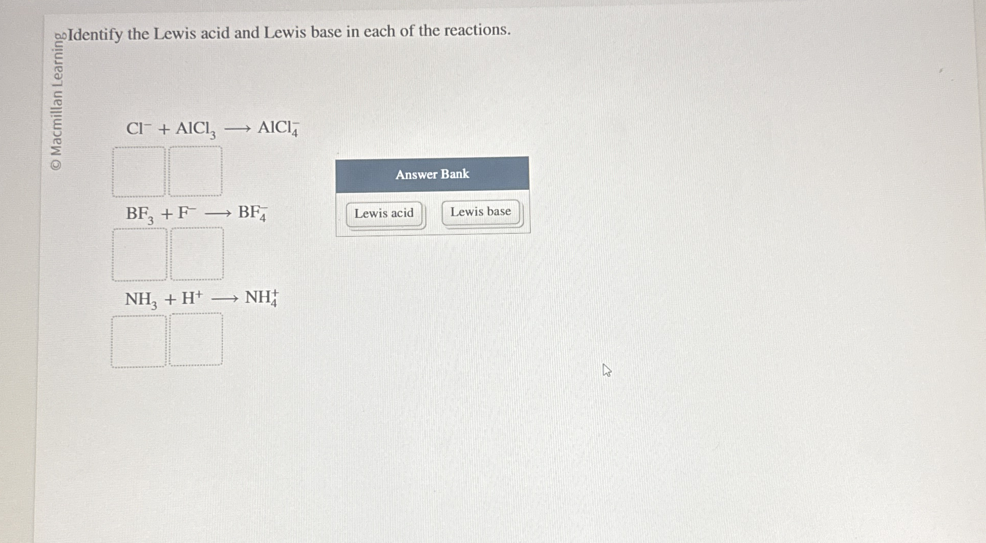 Solved ordentify the Lewis acid and Lewis base in each of | Chegg.com