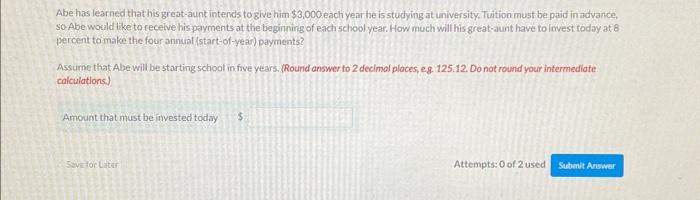 Solved Abe has learned that his great-aunt intends to give | Chegg.com