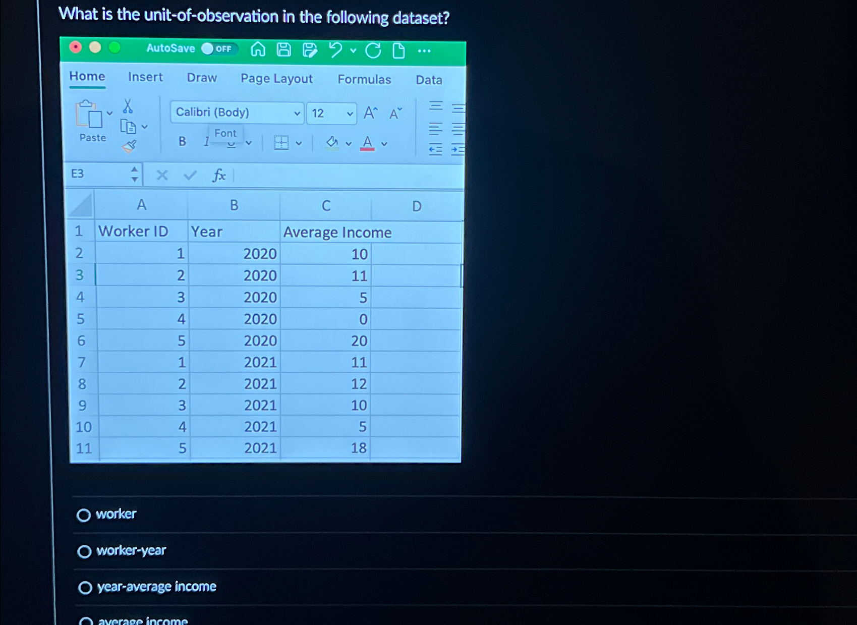 Solved What is the unit-of-observation in the following | Chegg.com