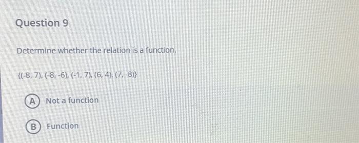 Solved Question 9 Determine whether the relation is a | Chegg.com