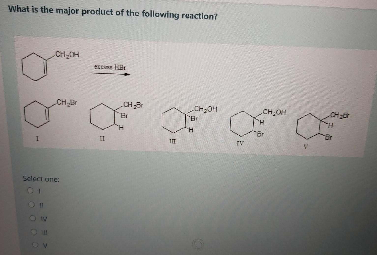 Solved What is the major product of the following reaction? | Chegg.com