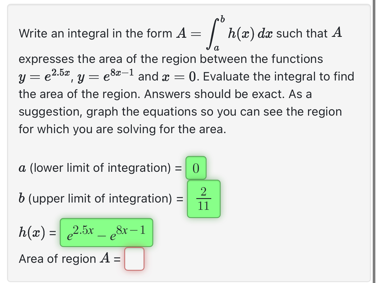 Solved Write an integral in the form A=∫abh(x)dx ﻿such that | Chegg.com