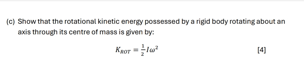 Solved (c) ﻿Show that the rotational kinetic energy | Chegg.com