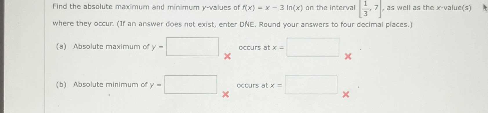Solved Find the absolute maximum and minimum y-values of | Chegg.com
