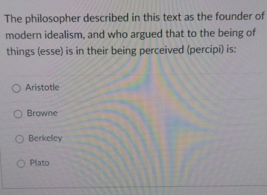 Solved The philosopher described in this text as the founder | Chegg.com