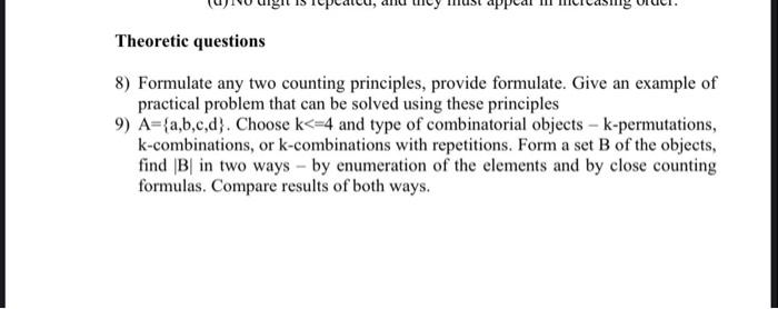 Solved appca Theoretic questions 8) Formulate any two | Chegg.com
