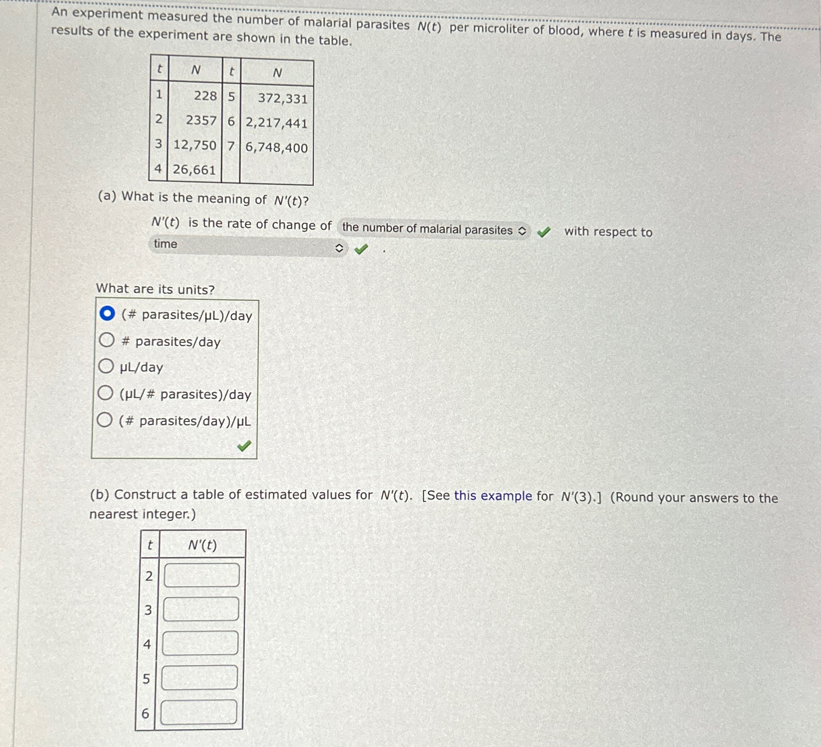 Solved An experiment measured the number of malarial | Chegg.com