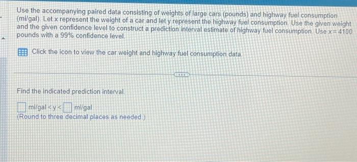 Solved Use the accompanying paired data consisting of | Chegg.com Solved Use the accompanying paired data consisting of | Chegg.com