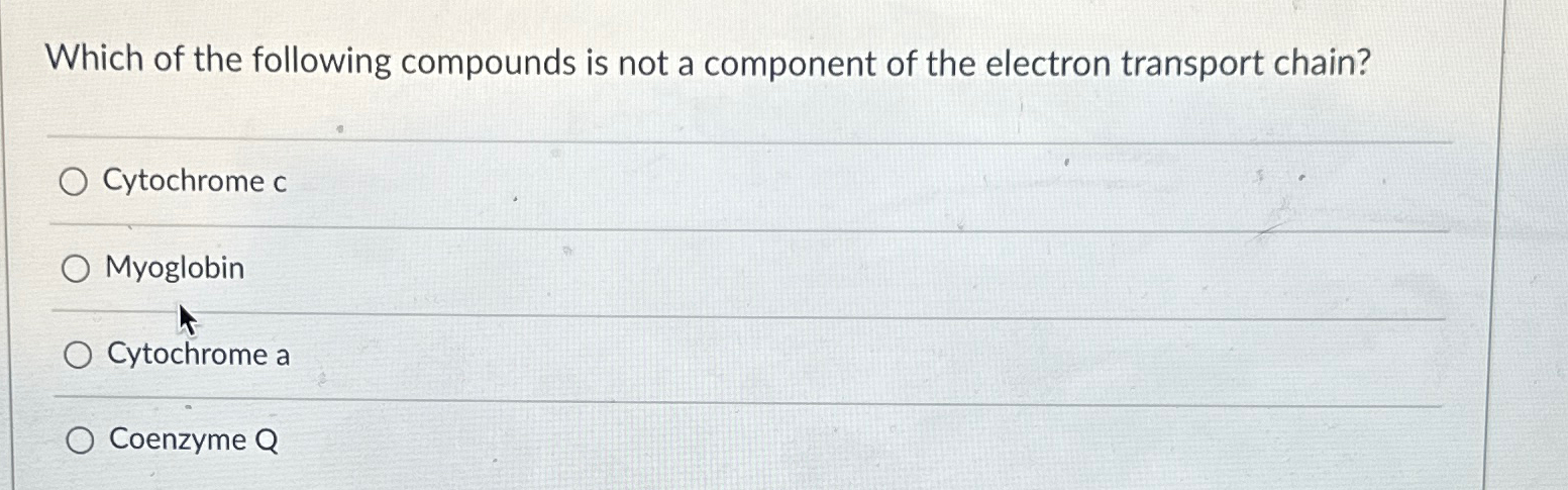 Solved Which of the following compounds is not a component | Chegg.com