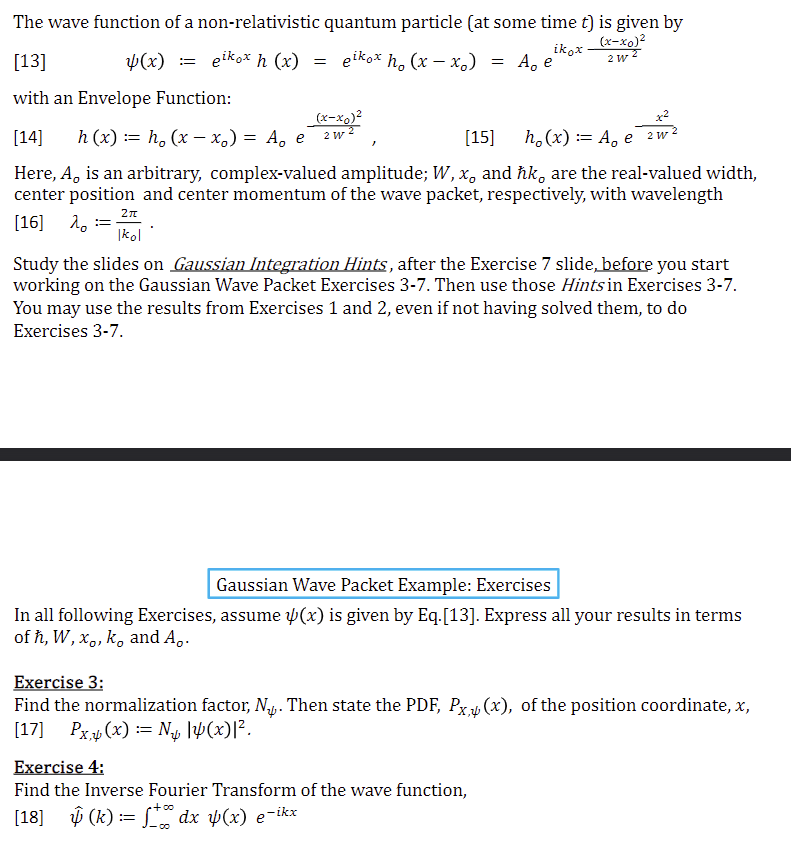 Solved The wave function of a non-relativistic quantum | Chegg.com