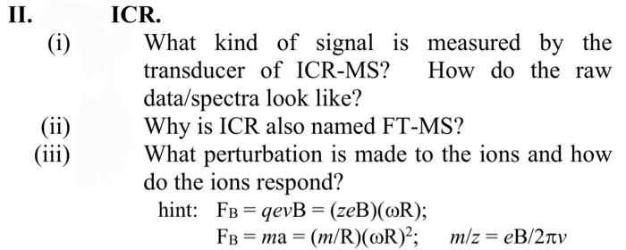 Solved II. (i) (ii) (iii) ICR. What kind of signal is | Chegg.com