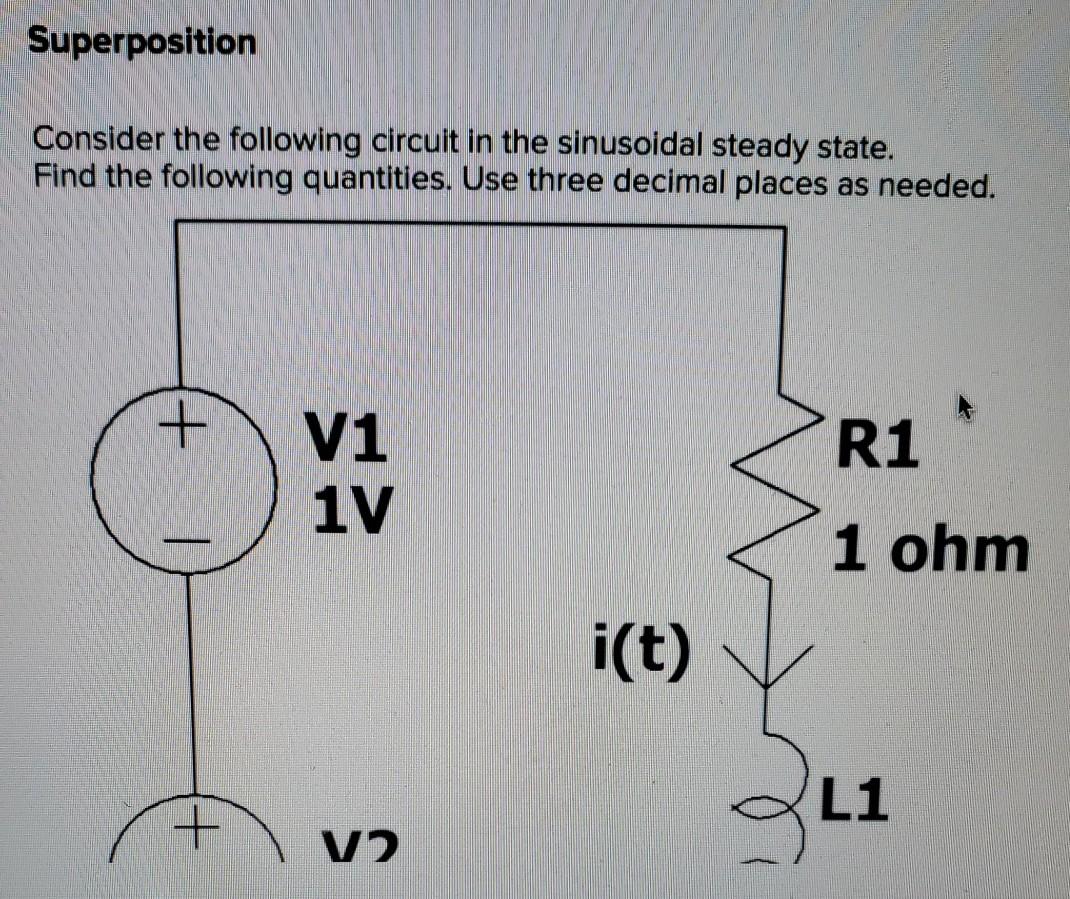 Solved Superposition Consider the following circuit in the | Chegg.com