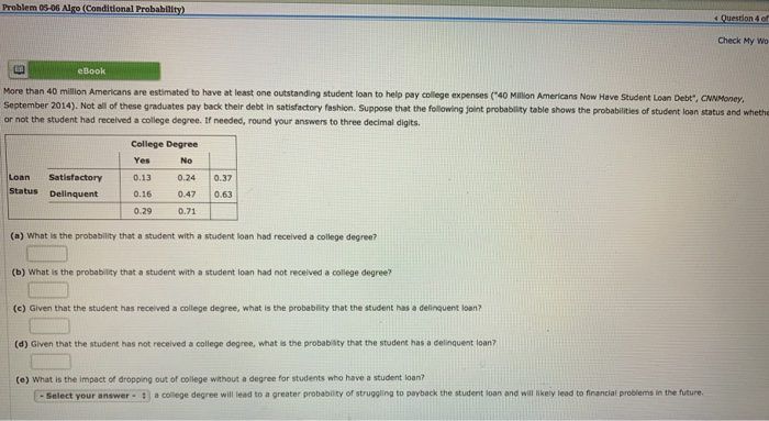 Solved Problem 05-06 Algo (Conditional Probability) Question | Chegg.com