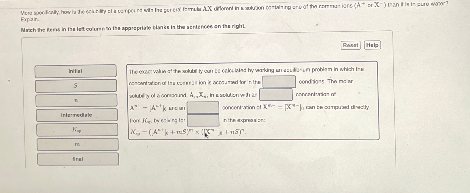 Solved More specifically, how is the solubility of a | Chegg.com