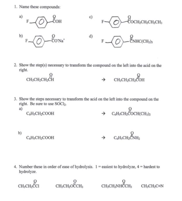 Solved 1. Name these compounds: a) COH Восеньсиснан, _lona | Chegg.com