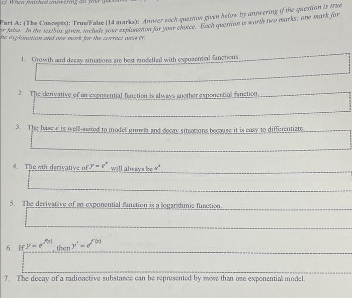 Solved Part A: (The Concepts): True/False (14 marks): Answer | Chegg.com Solved Part A: (The Concepts): True/False (14 marks): Answer | Chegg.com