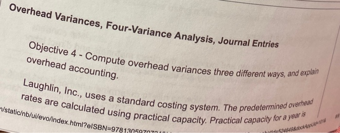 Solved Overhead Variances, Four-Variance Analysis, Jour | Chegg.com