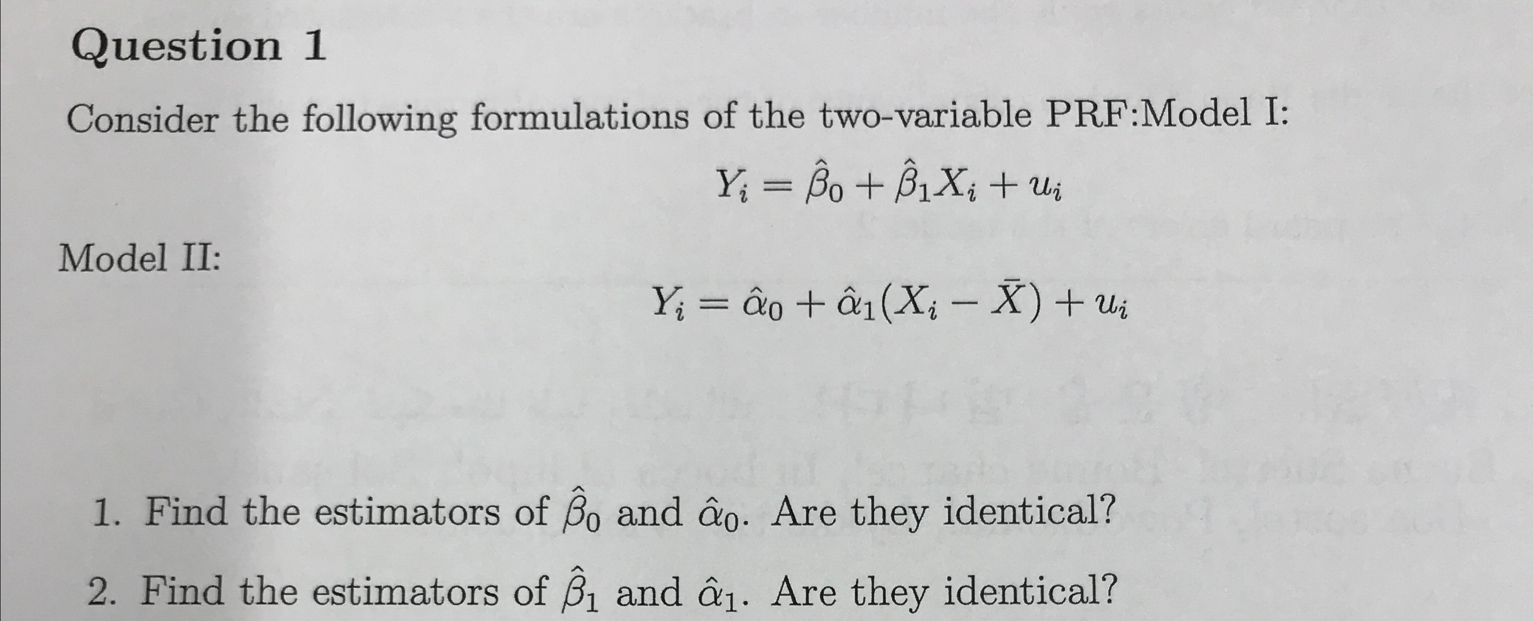 Solved Question 1Consider the following formulations of the | Chegg.com
