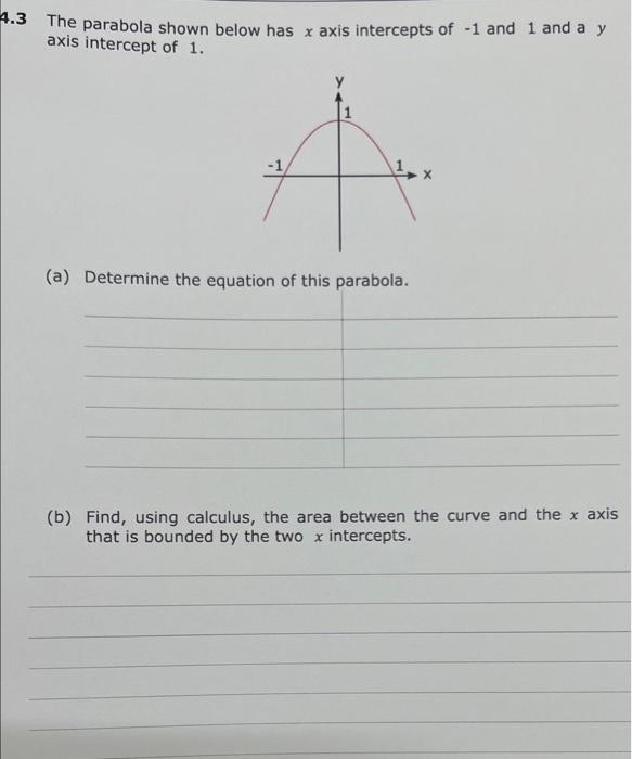 Solved 3 The parabola shown below has x axis intercepts of | Chegg.com