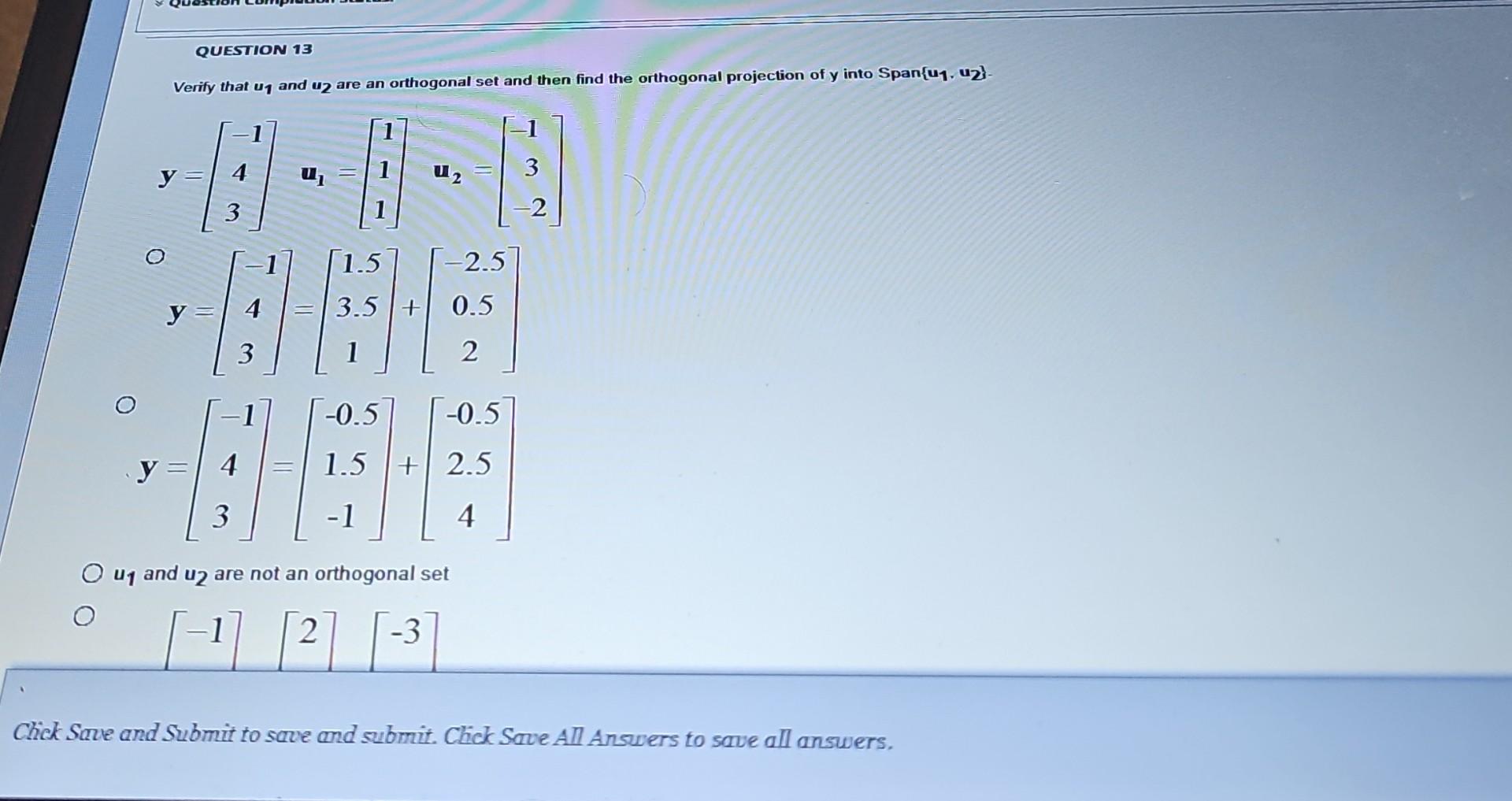 Solved Verify that u1 and u2 are an orthogonal set and then | Chegg.com