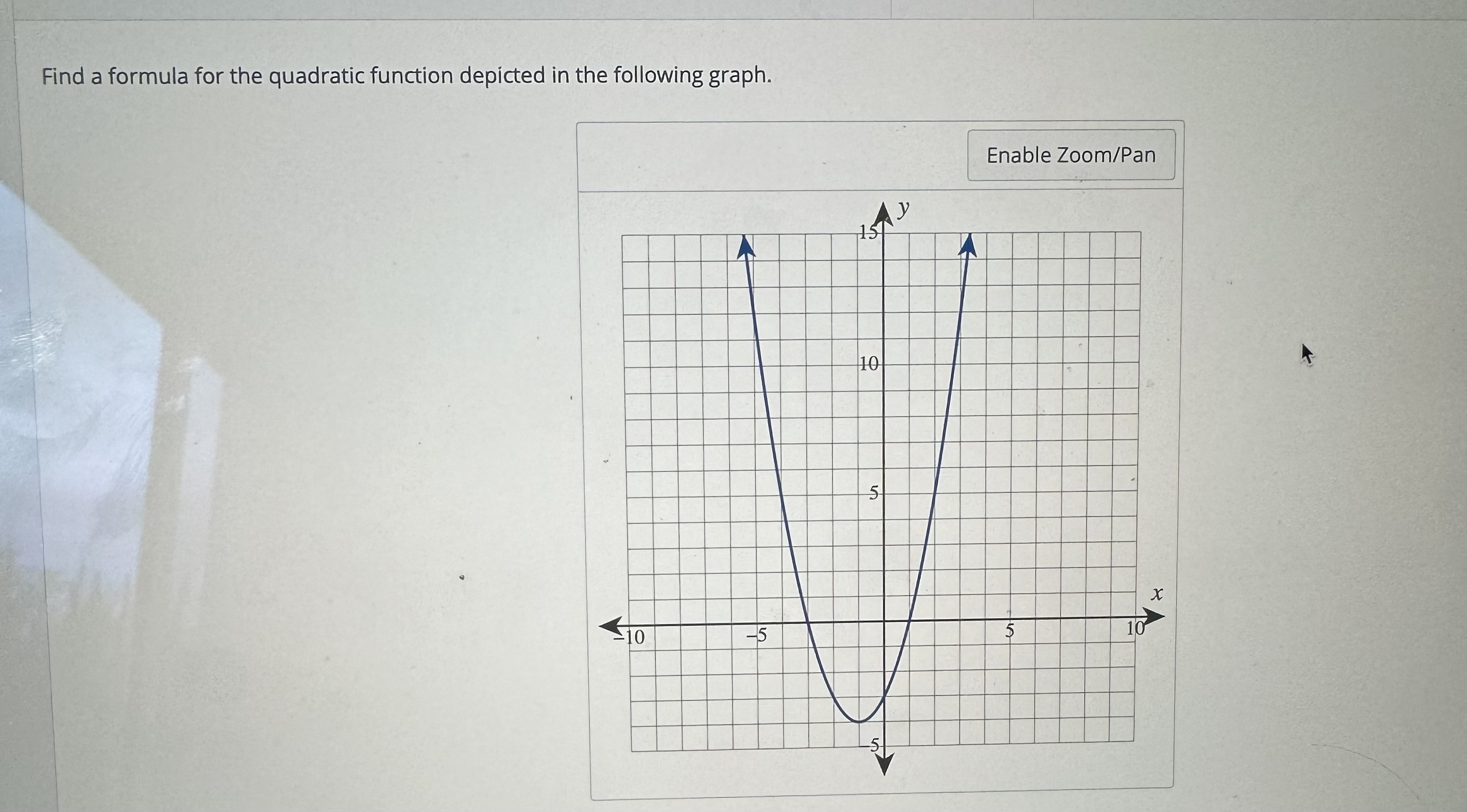 Solved Find a formula for the quadratic function depicted in | Chegg.com